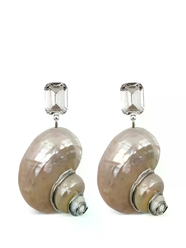 JENNIFER BEHR Oriana Crystal-embellished Shell Earrings - Silver