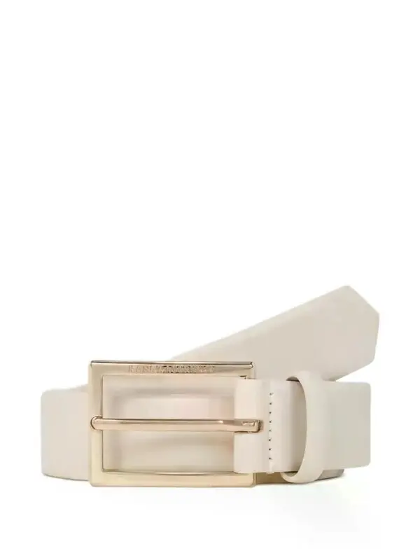 Karl Lagerfeld Logo Engraved Buckle Belt - Neutrals