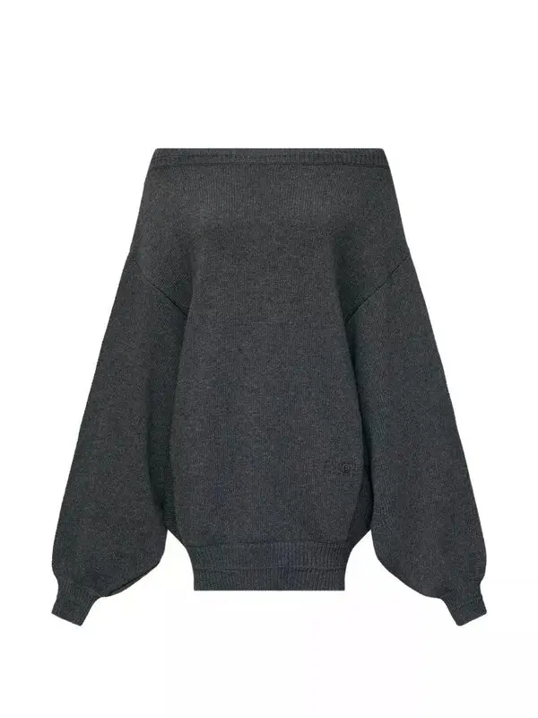 MAISON MARGIELA Mélange Merino Wool Off-shoulder Mini Dress