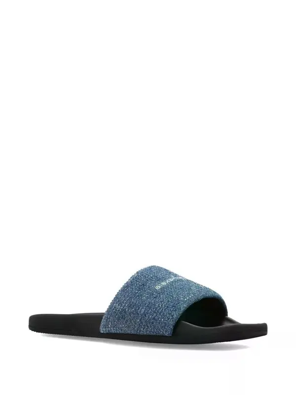 Alexander Wang Sequin-embellished Denim Slides