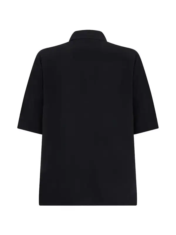 Alberta Ferretti Silk Short Sleeve Shirt - Black