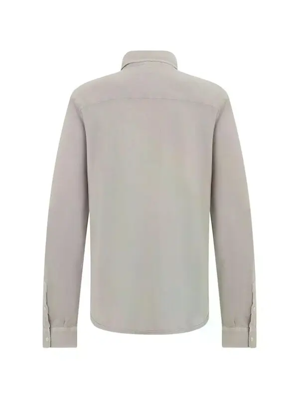 Fedeli Button-up Long-sleeve Shirt - Grey