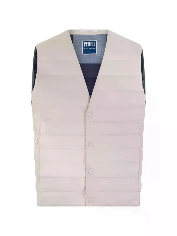 Fedeli Padded Quilted Vest - Neutrals