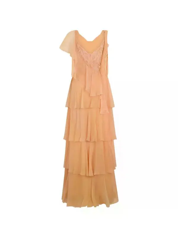 Alberta Ferretti Ruffled Silk-chiffon Maxi Dress