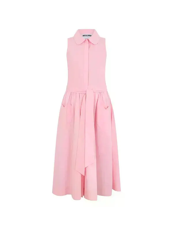 Moschino Sleeveless Peter Pan Collar Midi Dress - Pink