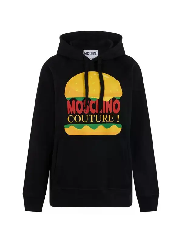 Moschino Hamburger Print Drawstring Hoodie