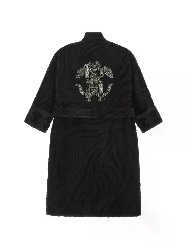 Roberto Cavalli Zebra-pattern Rhinestone-detail Bathrobe