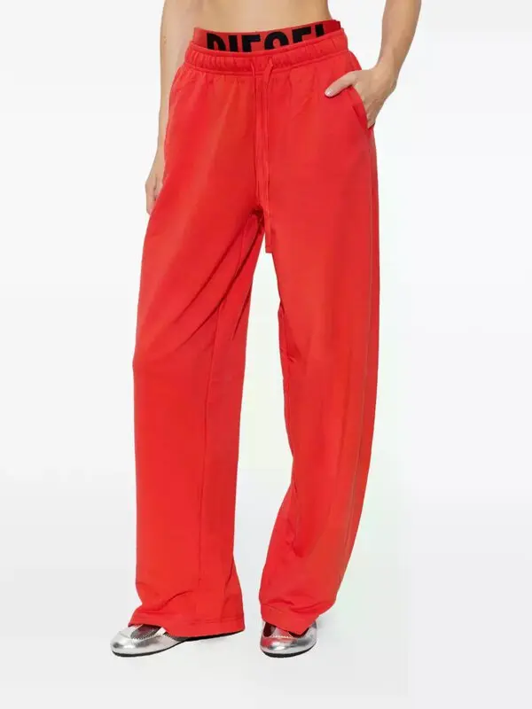 DIESEL® Leslie-d-pop Logo-waistband Drawstring Track Pants - Red