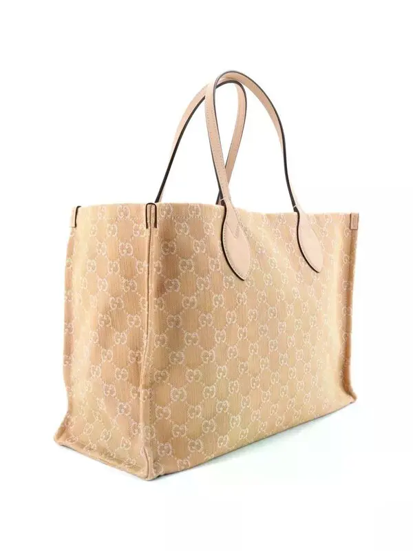 Gucci Ophidia Shopper Gg Denim Large Tote Bag - Neutrals