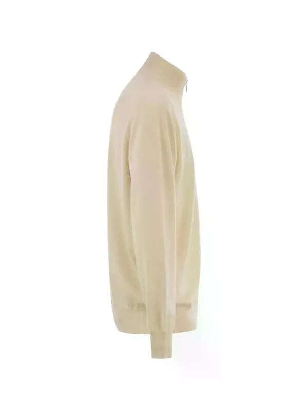 Brunello Cucinelli High-neck Zip-up Cardigan - Neutrals