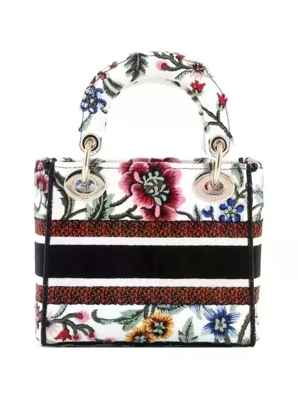 Dior Lady D-lite Bag Embroidered Canvas Mini Satchel