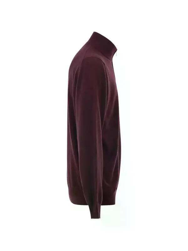 Brunello Cucinelli Cashmere Quarter-zip Sweater - Red