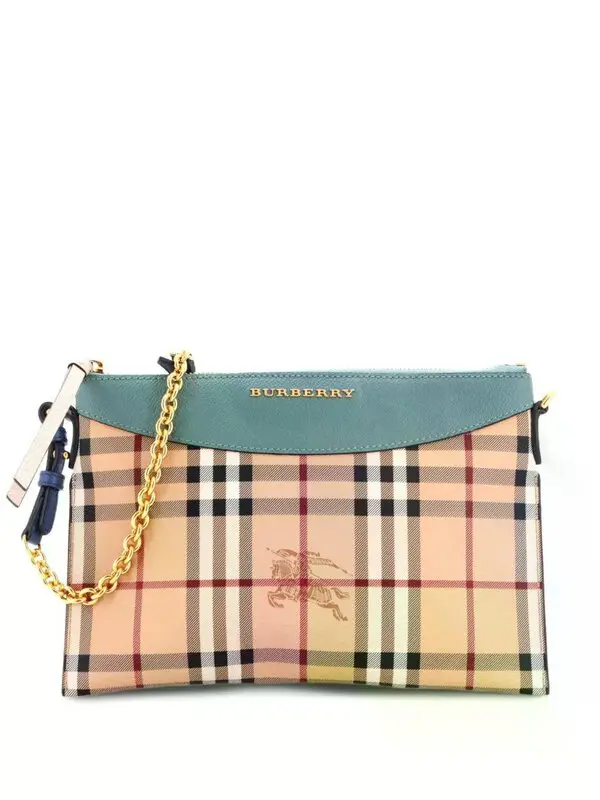 Burberry Peyton Haymarket Coated Canvas Crossbody Bag - Blue