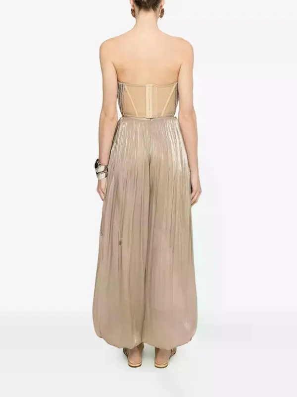 NISSA Crystal-embellished Tulle Corset Top