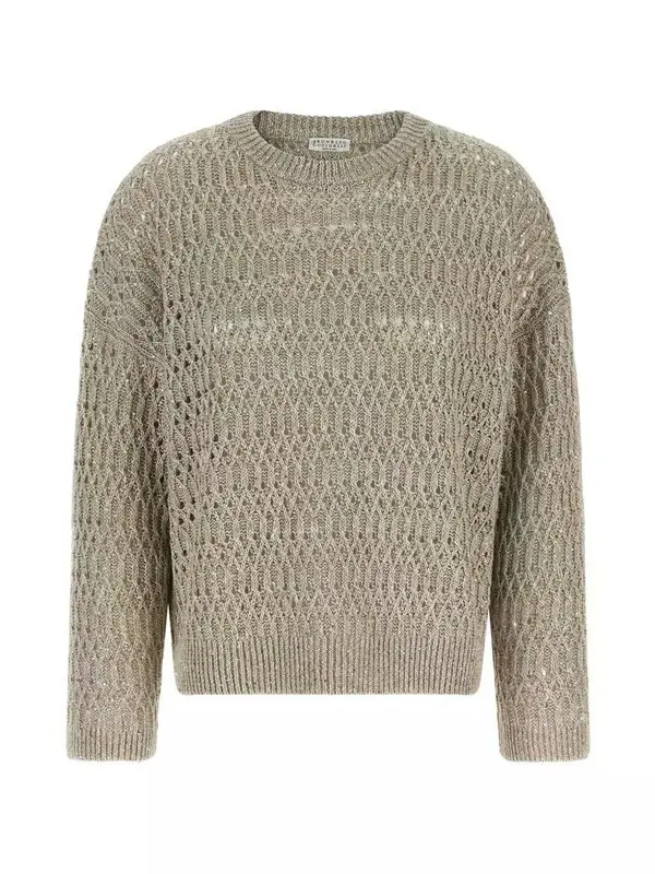 Brunello Cucinelli Openwork Sequin Knit Sweater
