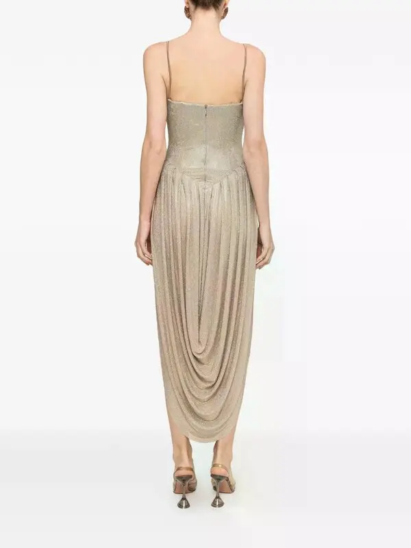 NISSA Exaggerated Hip Maxi Dress With Draped Neckline