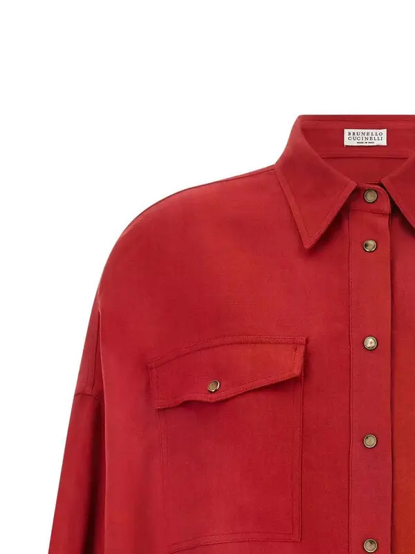 Brunello Cucinelli Pocket Detail Shirt - Red
