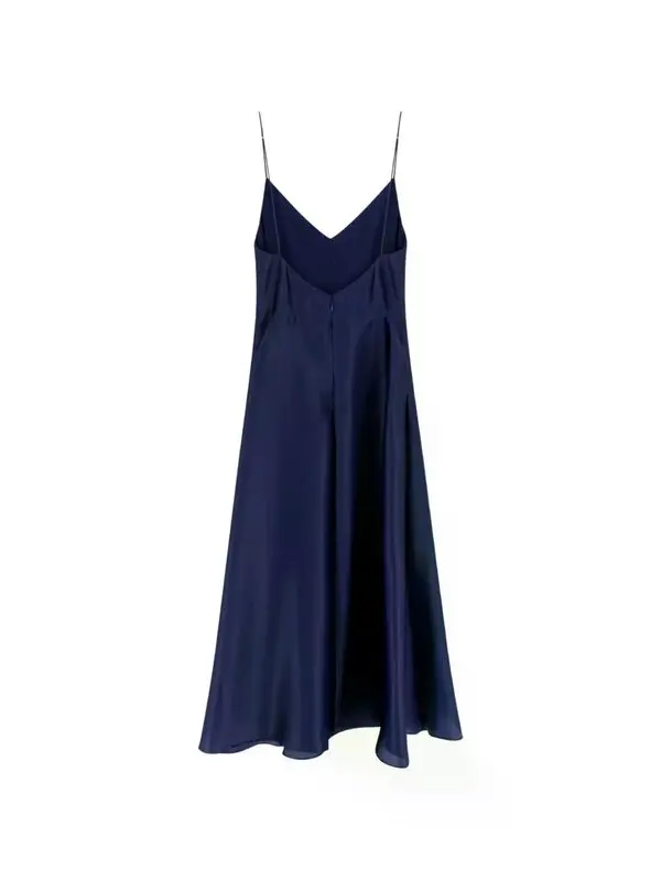 Alberta Ferretti Spaghetti Strap Flared Midi Dress