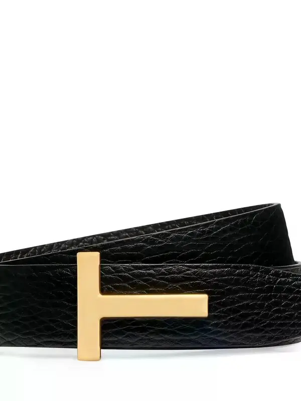 TOM FORD T-logo Leather Belt