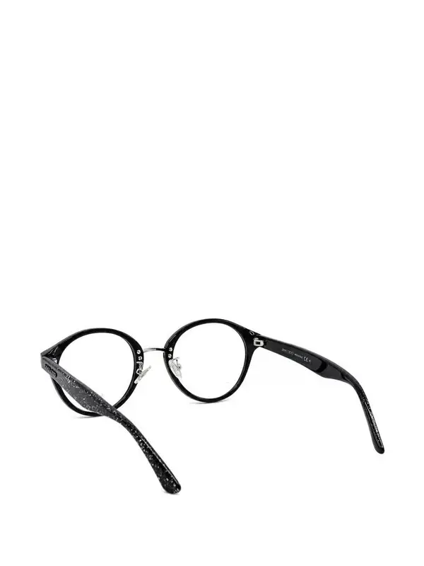JIMMY CHOO Round Frame Glitter Finish Glasses