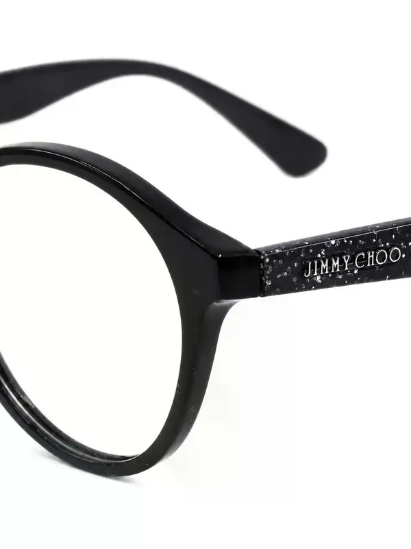 JIMMY CHOO Round Frame Glitter Finish Glasses