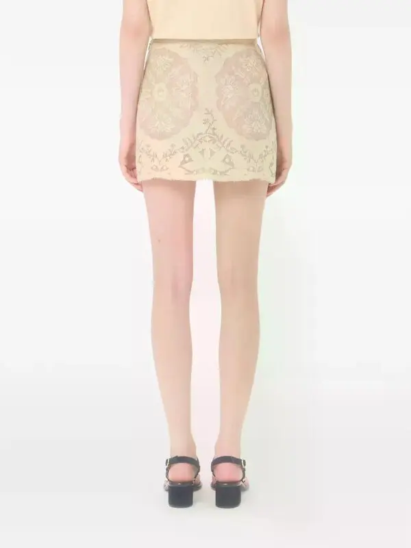 Valentino Garavani Mini Skirt In Floral Stamp Georgette