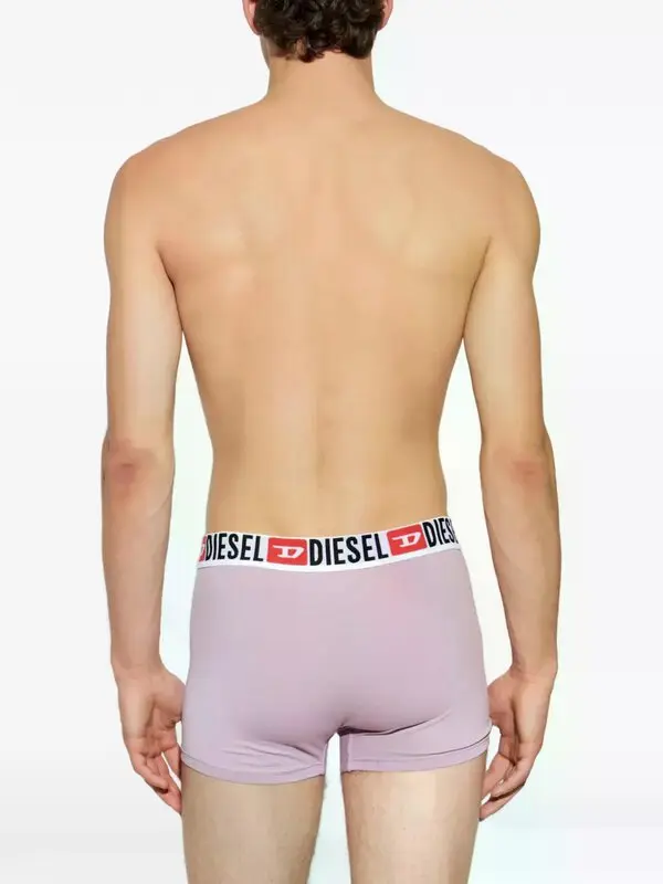 DIESEL® Umbx- Damien Pack Of Three Logo-waistband Striped-pattern Boxer Briefs - Pink