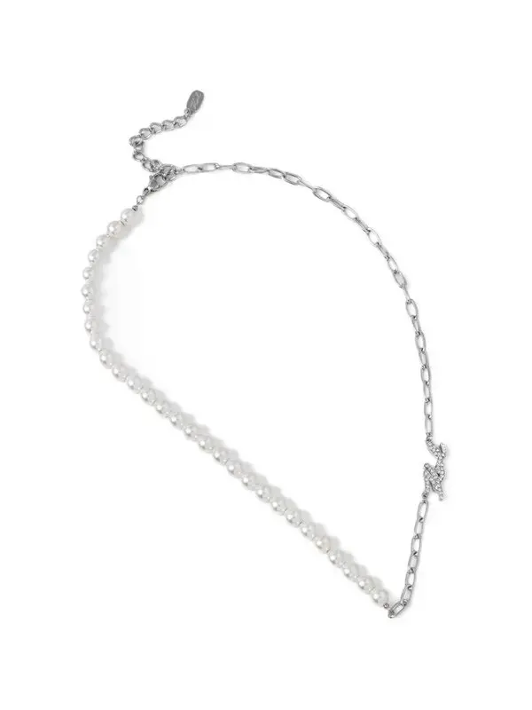 Karl Lagerfeld Pearl-link Necklace - Silver