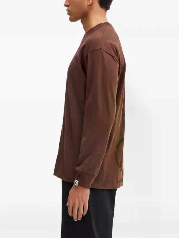 AAPE BY *A BATHING APE Graphic-print Long-sleeve T-shirt - Brown
