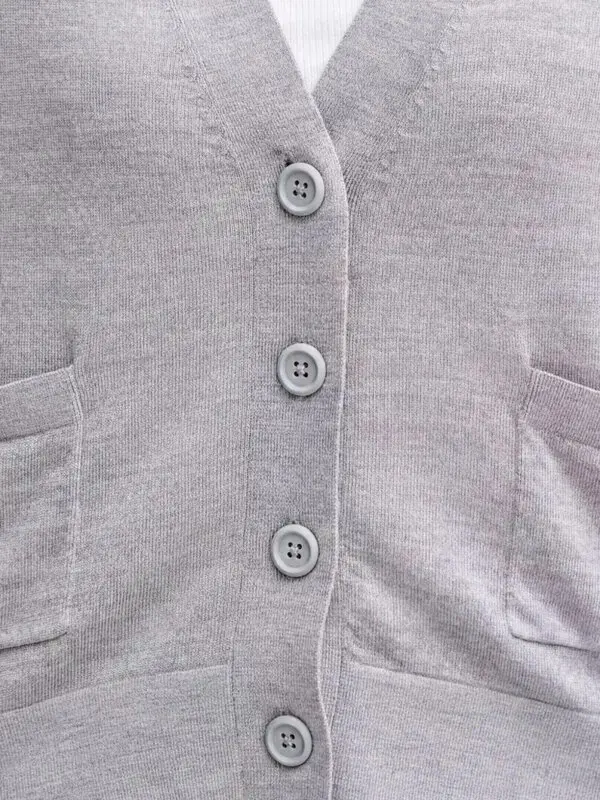 BENETTON Button-up Patch Pocket Cardigan