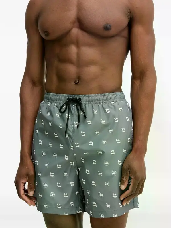 Karl Lagerfeld Ikon Print Swim Shorts