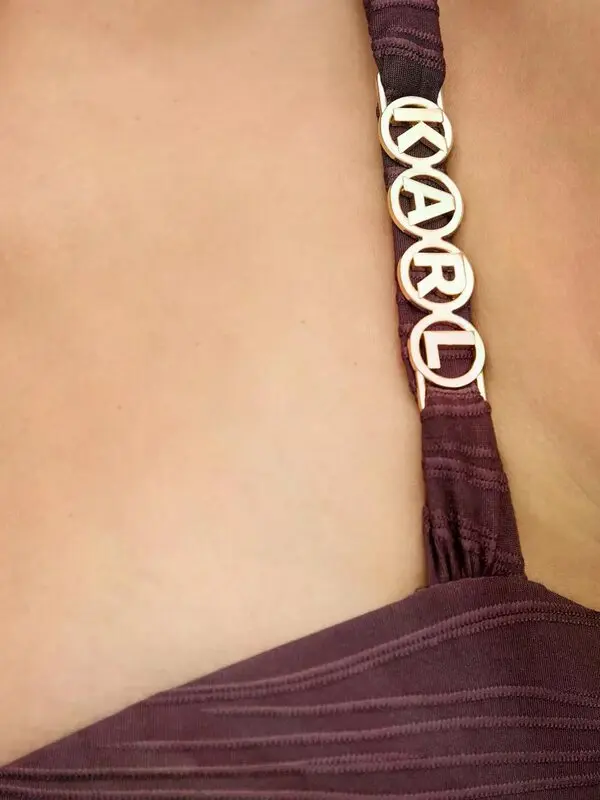 Karl Lagerfeld Logo-plaque Halterneck Bikini Top