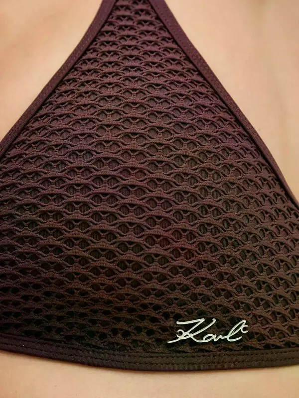 Karl Lagerfeld Ring Detail Bikini Top