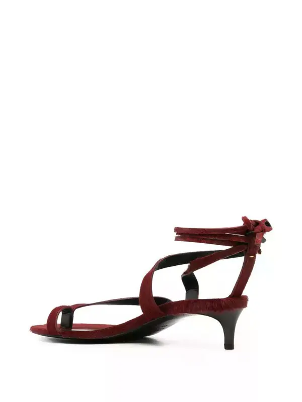 Khaite Aimee Lace-up Sandals - Red