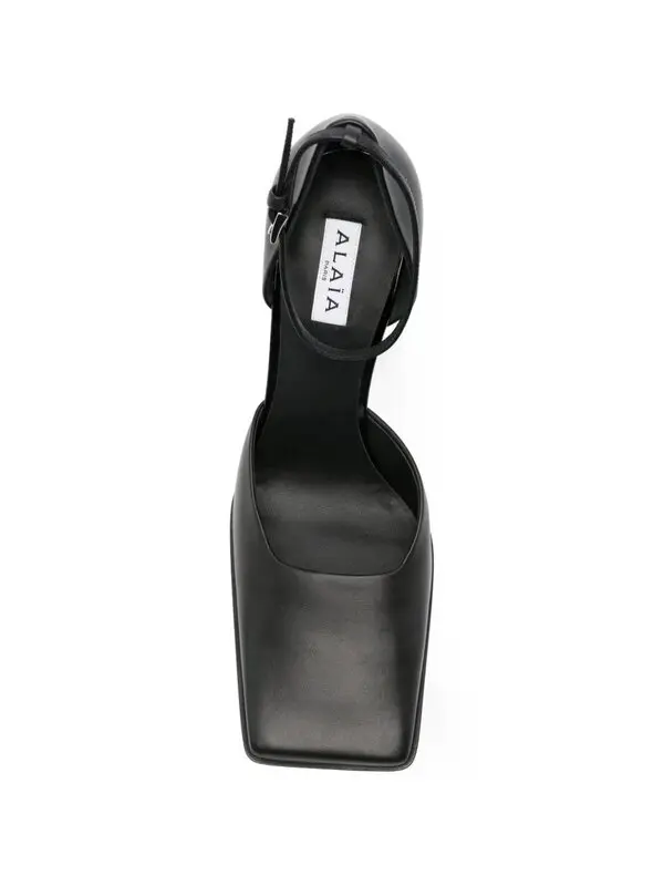 Alaïa D'orsay Square-toe Pumps With Buckle Ankle Strap