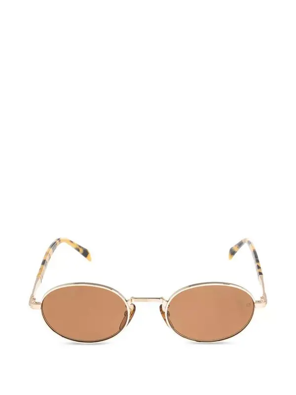 DB EYEWEAR BY DAVID BECKHAM Tortoiseshell-effect Oval-frame Sunglasses - Gold