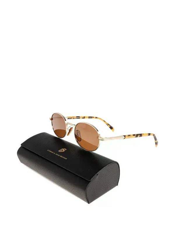 DB EYEWEAR BY DAVID BECKHAM Tortoiseshell-effect Oval-frame Sunglasses - Gold