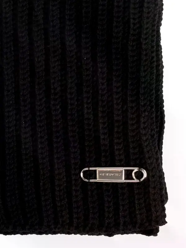 Givenchy Ribbed-knit Pin-detail Scarf