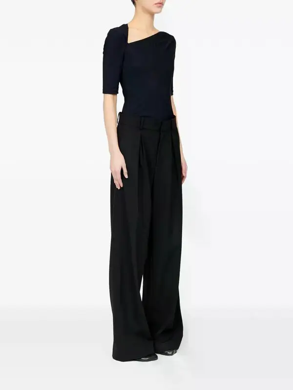 MAISON MARGIELA Wool Blend Pleated Trousers - Black