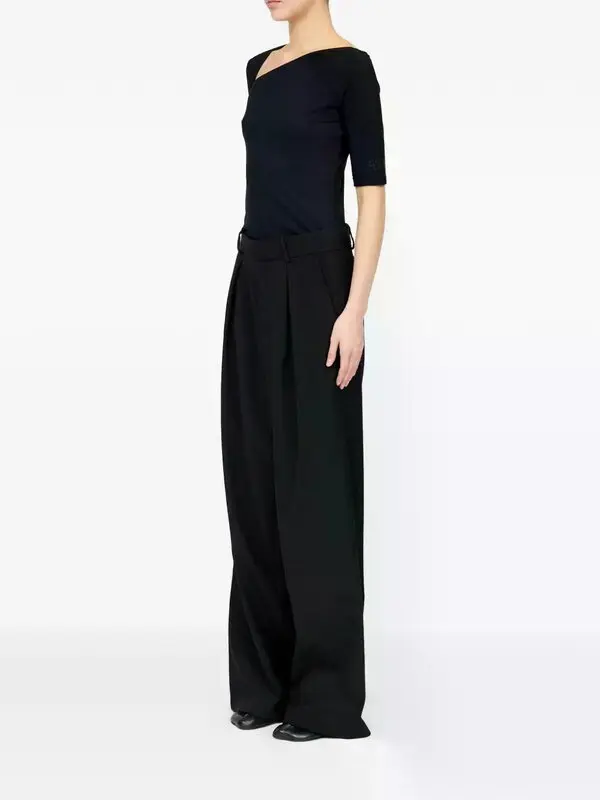 MAISON MARGIELA Wool Blend Pleated Trousers - Black