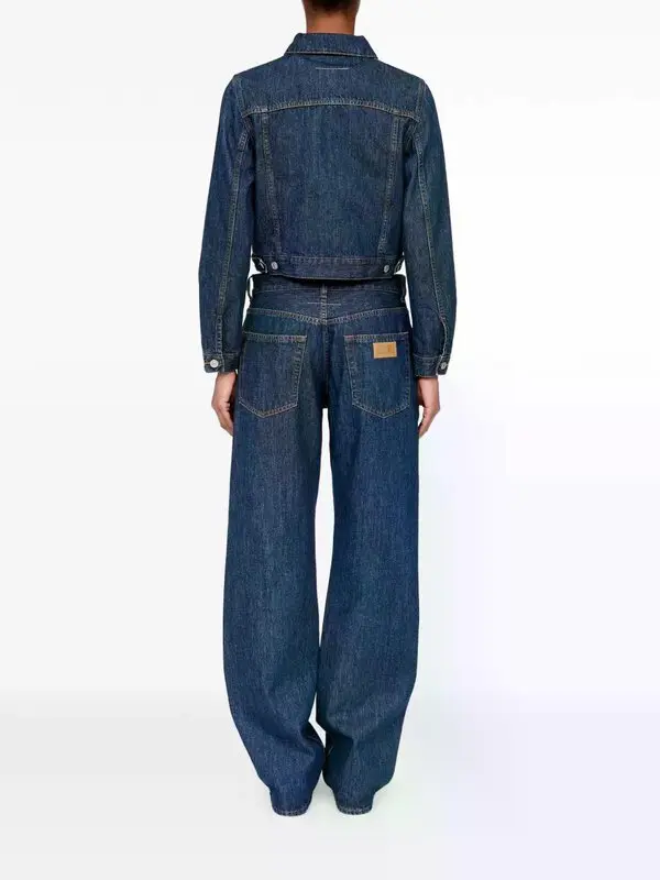 MAISON MARGIELA Cropped Denim Jacket With Distressed Details - Blue