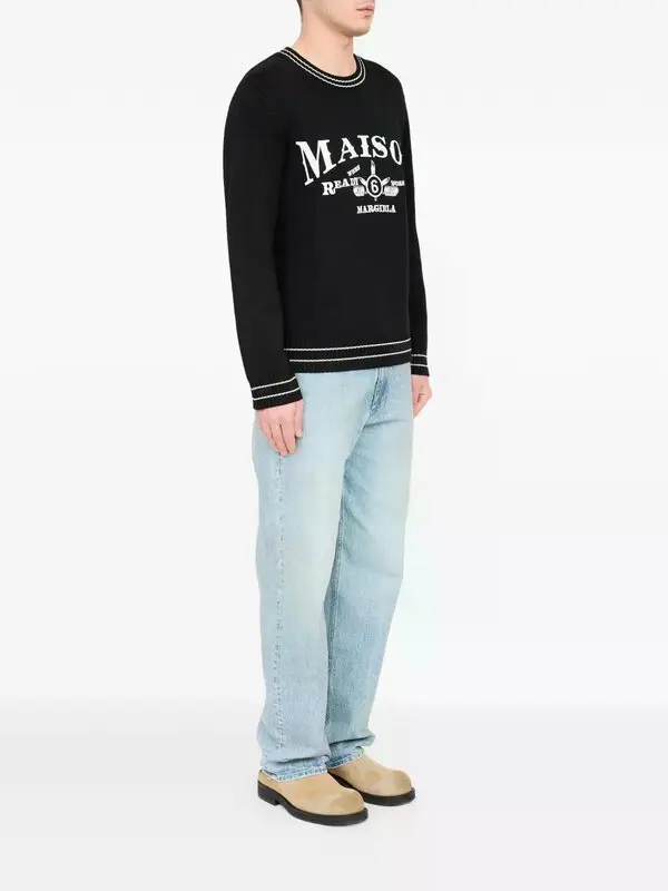 MAISON MARGIELA Wool-blend Jumper With Varsity Graphic