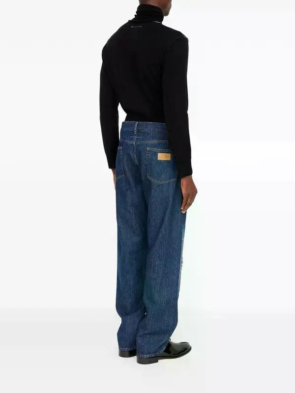 MAISON MARGIELA Straight-leg Jeans With Patchwork And Ripped Detailing