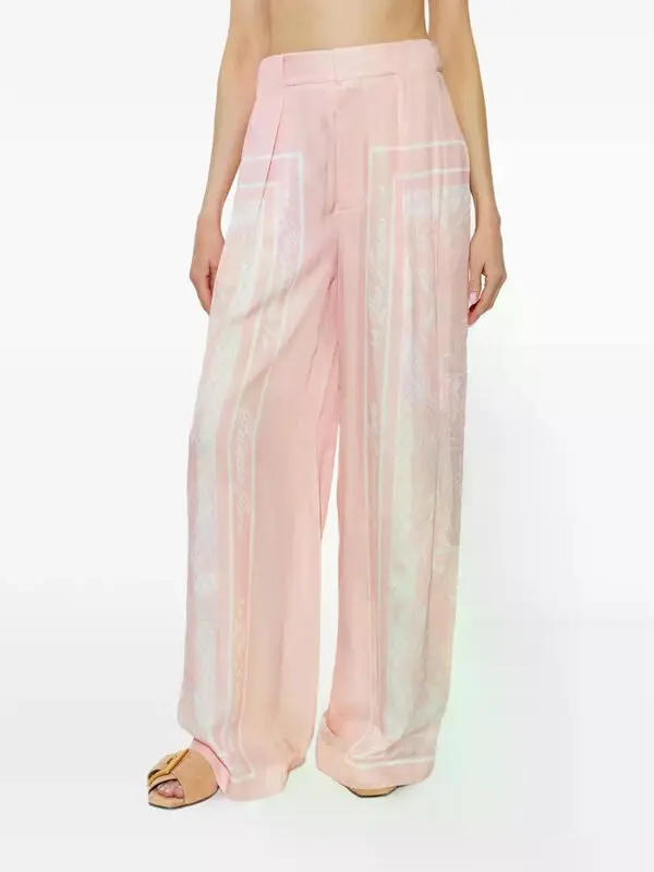 Balmain Logo Print Palazzo Pants
