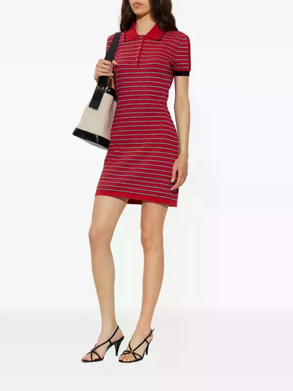 Versace Greca Pattern Striped Mini Dress
