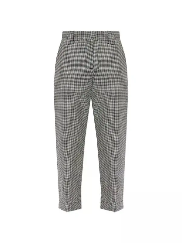 Versace Gingham Check Cropped Trousers