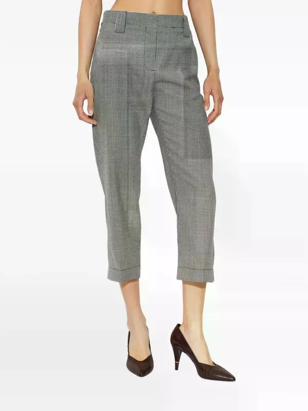 Versace Gingham Check Cropped Trousers