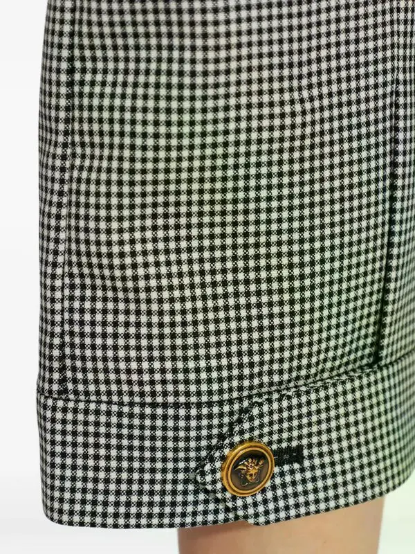 Versace Gingham Check Cropped Trousers