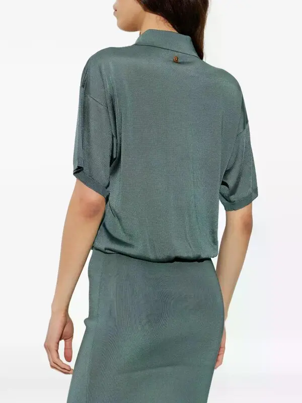 Versace Pointelle-knit Mini Polo Dress