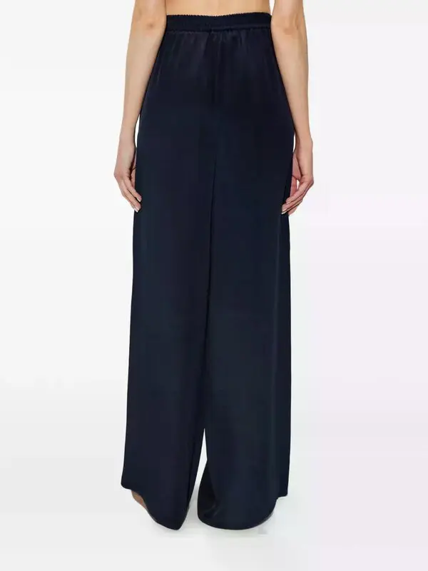 Max Mara Volonta" Navy Silk Wide-leg Trousers